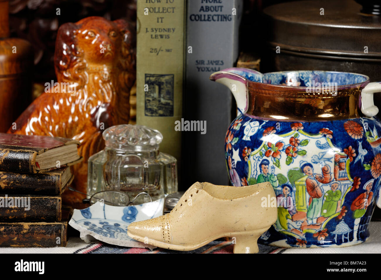 A selection of small antique and collectable items as may be seen on a ...