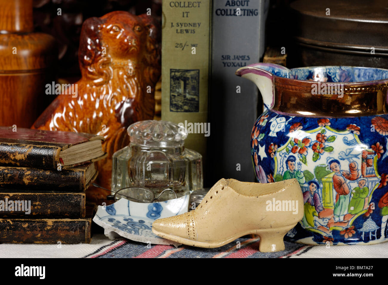 A selection of small antique and collectable items as may be seen on a ...