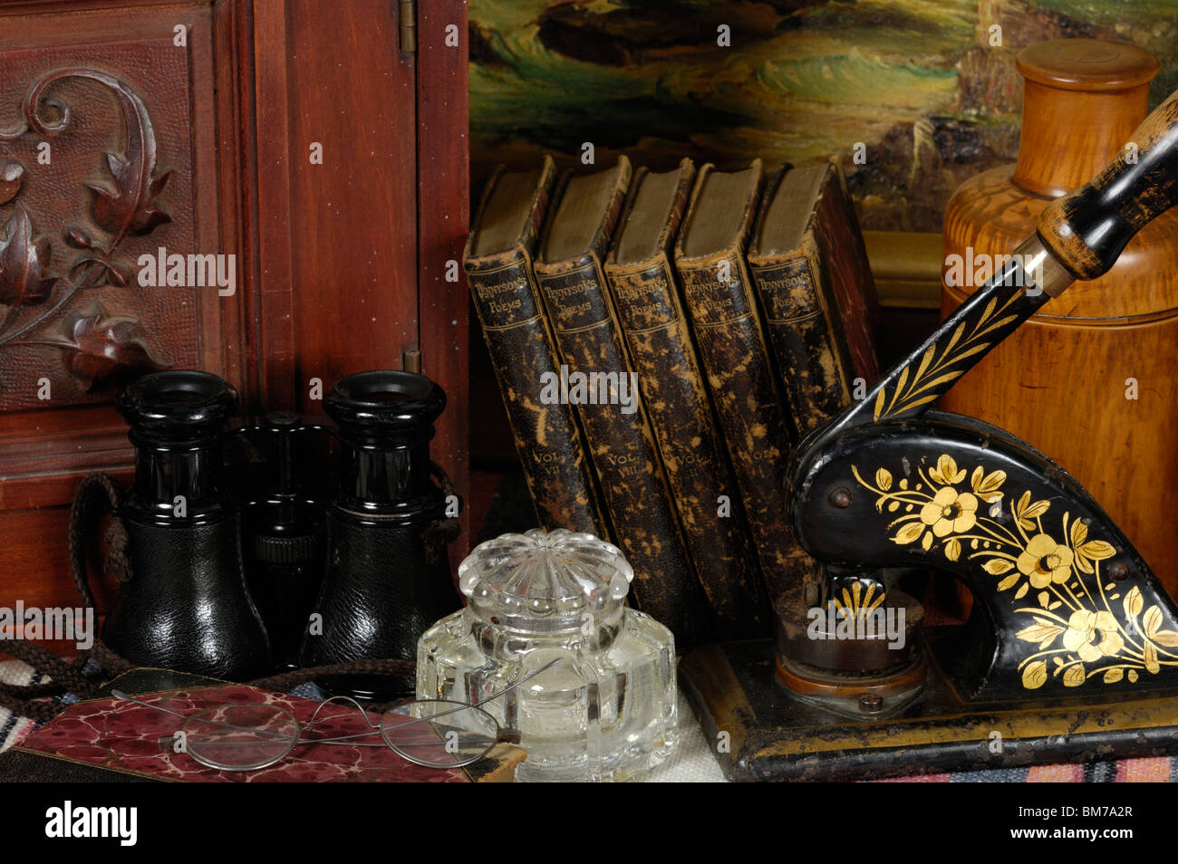 A selection of small antique and collectable items as may be seen on a ...