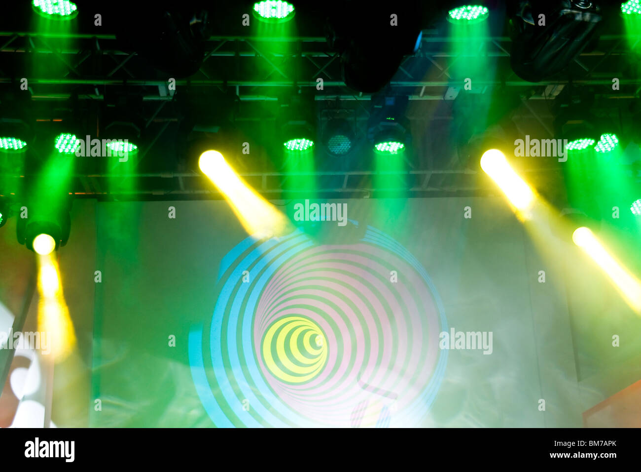 Beautiful Colourful disco lighting in the stage Stock Photo - Alamy