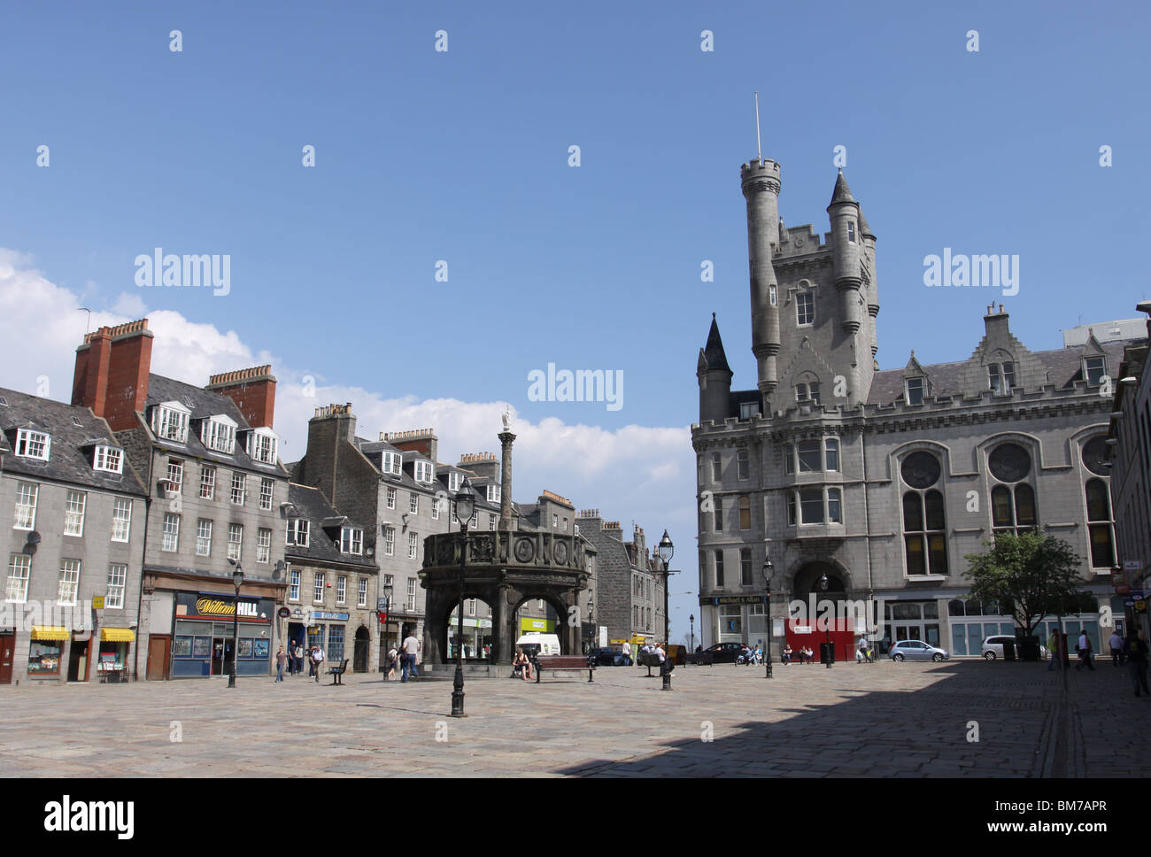 Mercat Cross in Castlegate and Salvation Army Citadel Aberdeen Scotland ...