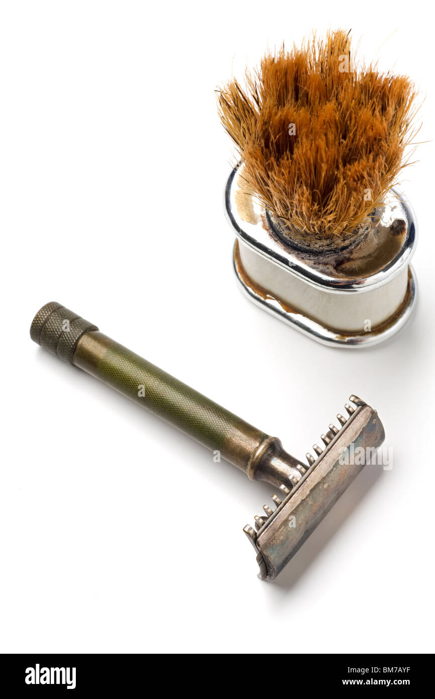 vintage shaving items Stock Photo - Alamy
