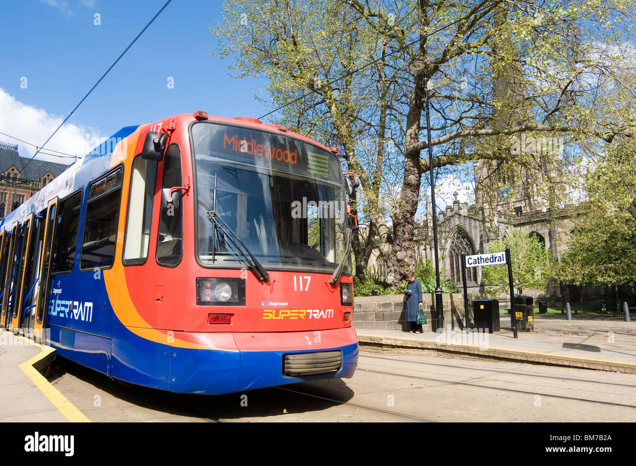 sheffield city center tram system trams south yorkshire uk ...