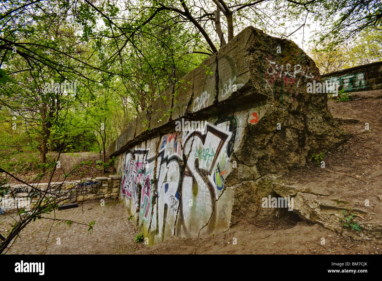Remains of a flak tower at the big Bunkerberg rubble mountain, also ...