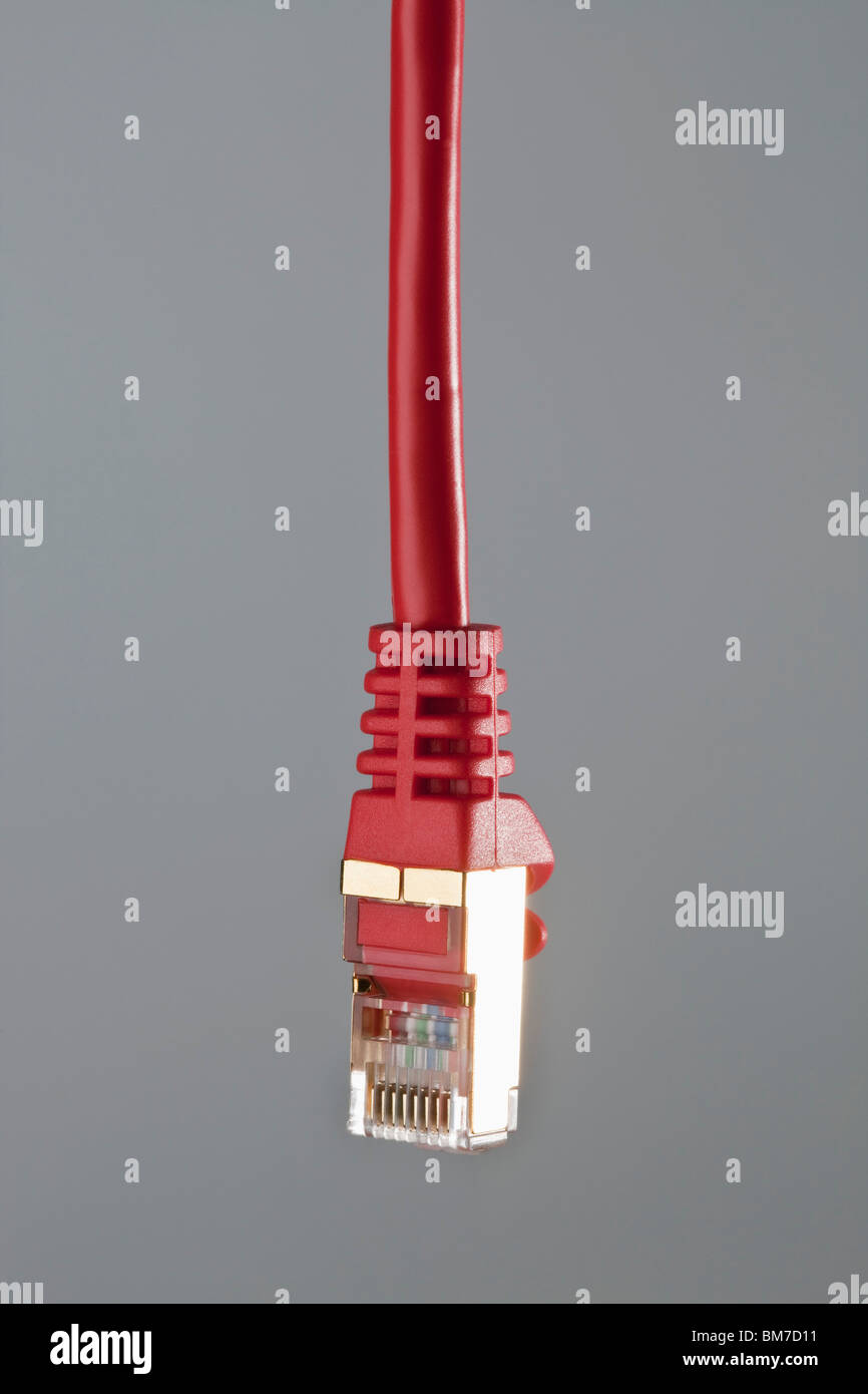 Detail of an Ethernet connection plug Stock Photo - Alamy