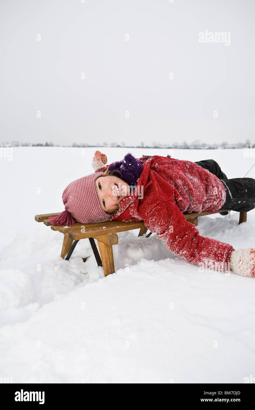 Lying down on snow hi-res stock photography and images - Alamy