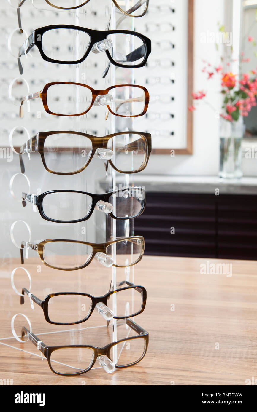 An eyeglasses display in an eyewear store Stock Photo - Alamy