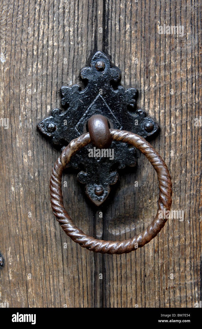 Door handle on St. John the Baptist Church, Baginton, Warwickshire ...