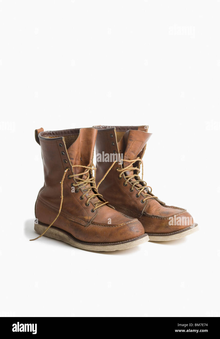 Pair old work boots hi-res stock photography and images - Alamy