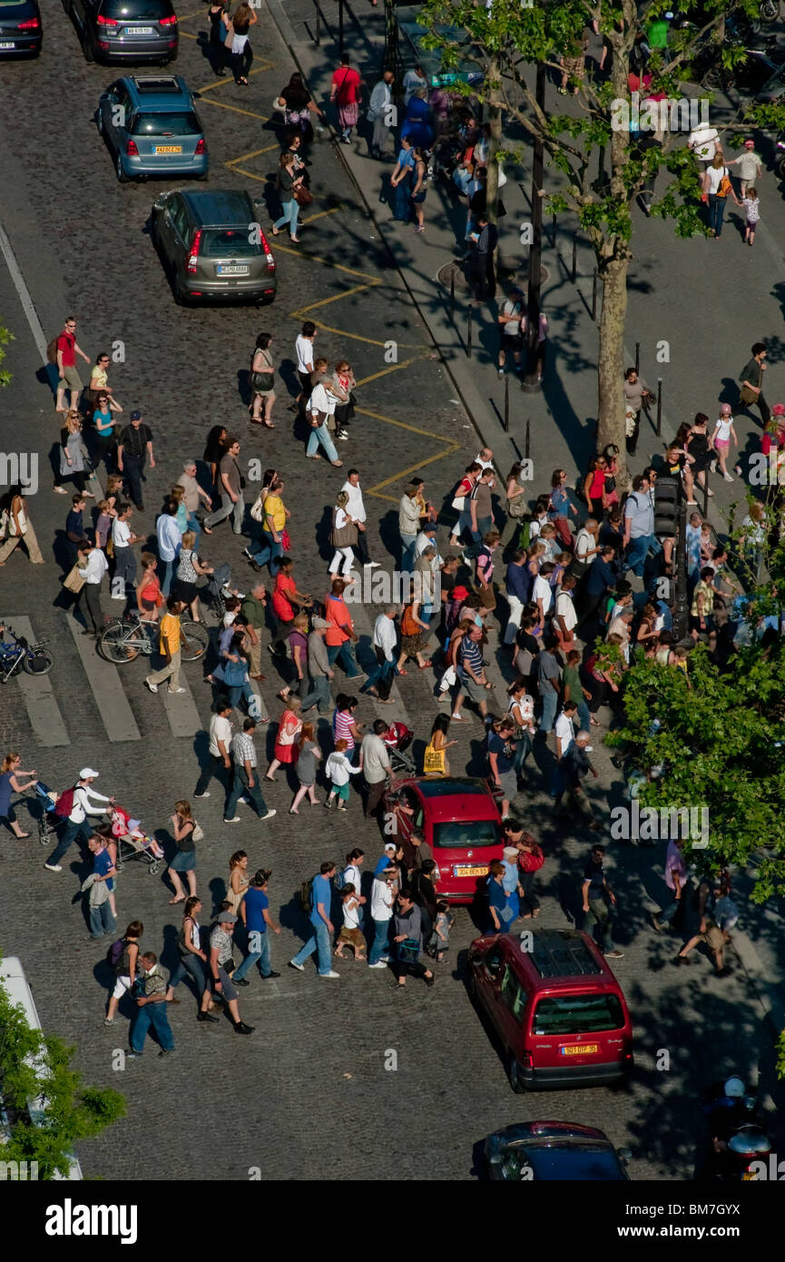 Aerial crowded population paris hi-res stock photography and images - Alamy