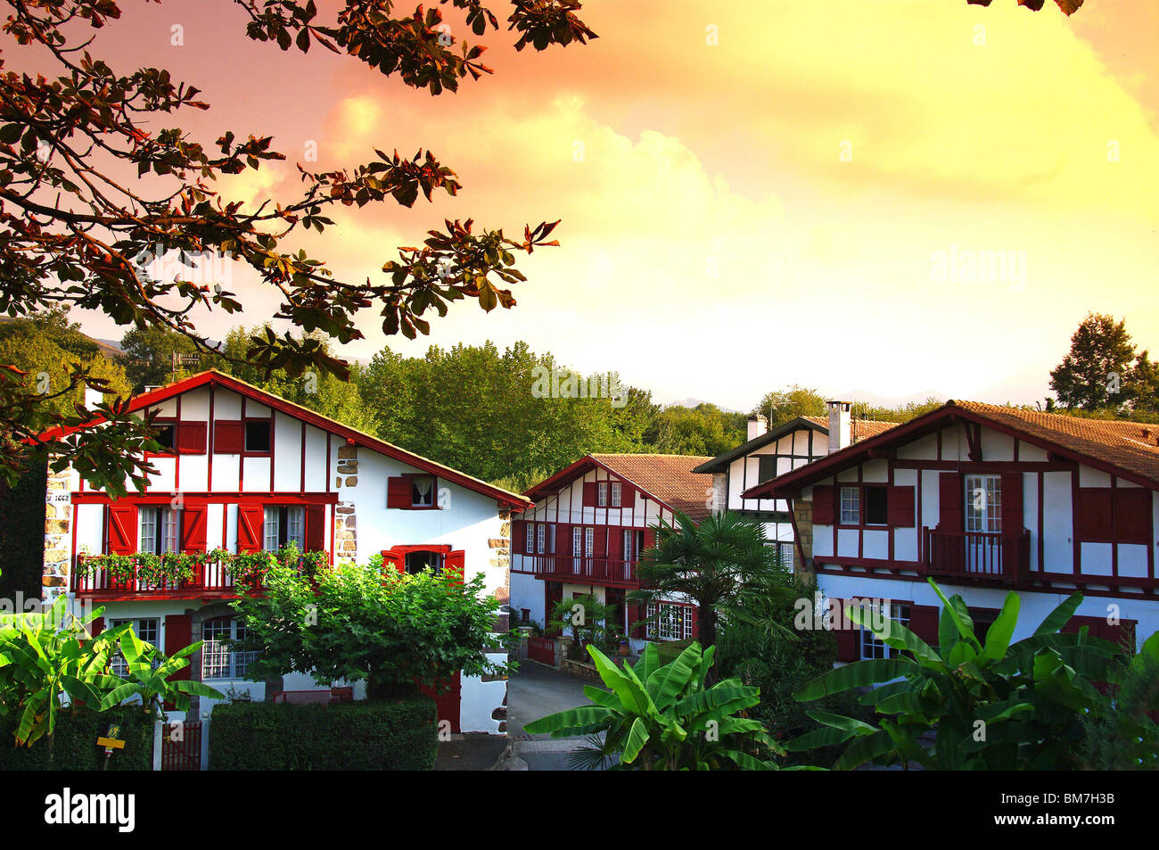 Ainhoa (64) : Typical village in the Basque Country Stock Photo - Alamy