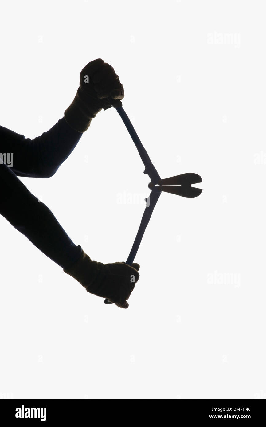 A thief holding bolt cutters hi-res stock photography and images - Alamy