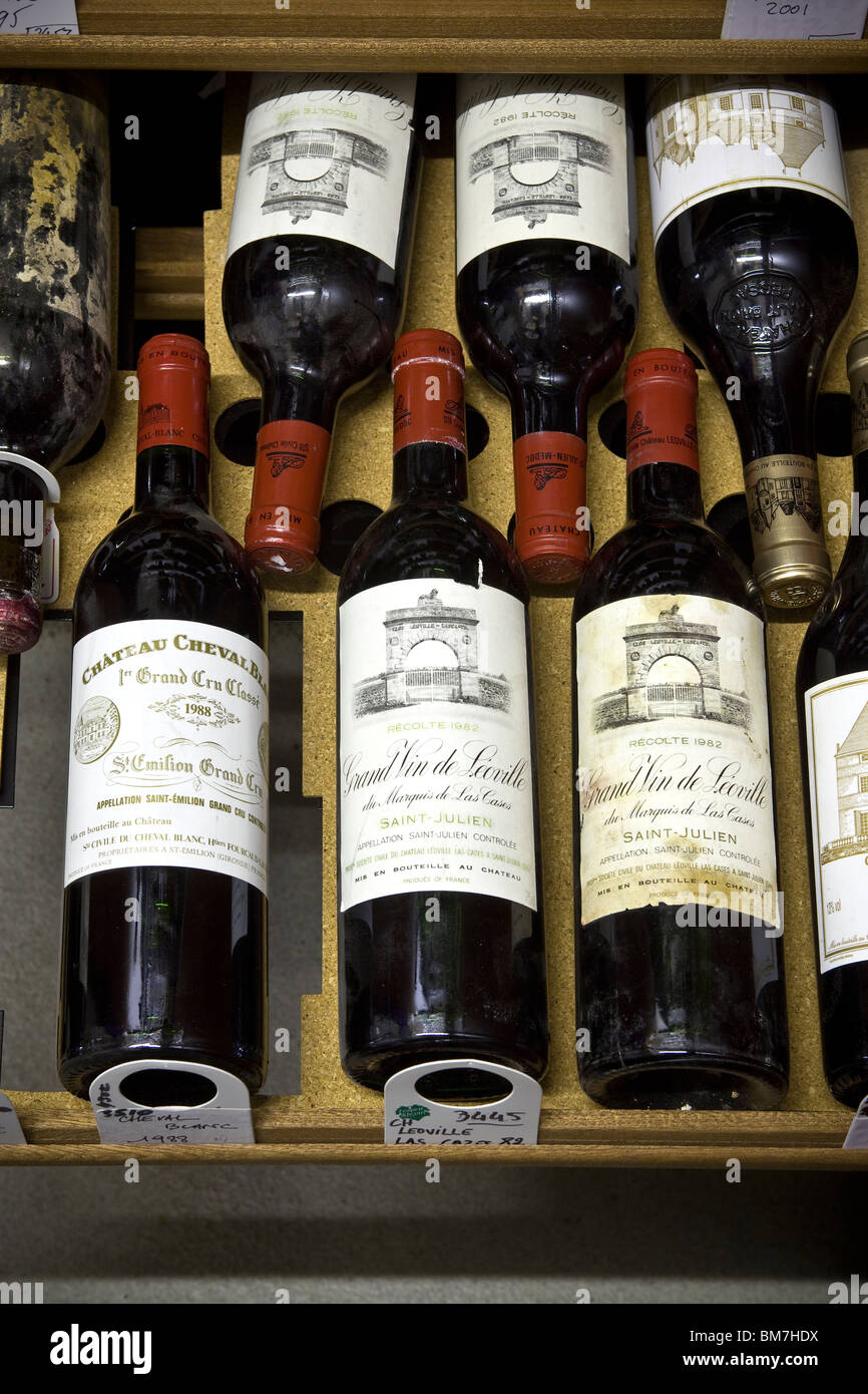 Bordeaux Wines in Eurocave Wine Cellar Storage Cabinet Stock Photo - Alamy