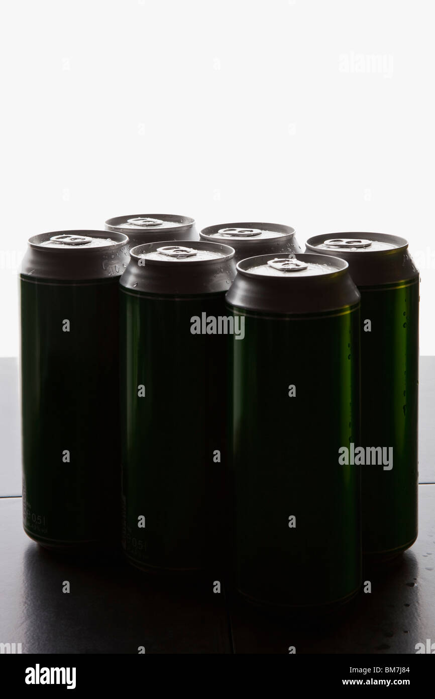 Six cans of beer Stock Photo - Alamy