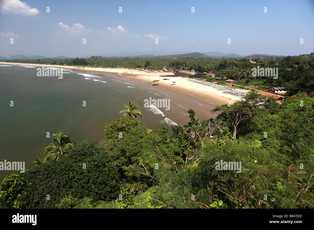 Kudle Beach, popular with backpackers, south of Gokarna Town, Karnataka ...