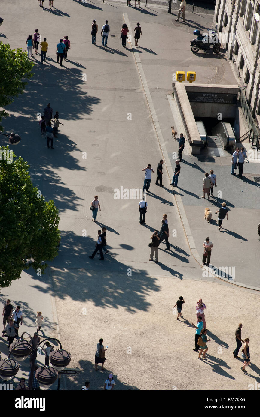 Crowd Scene, Overview, from (Arc de Tri-omphe), aerial, Scenic, High ...