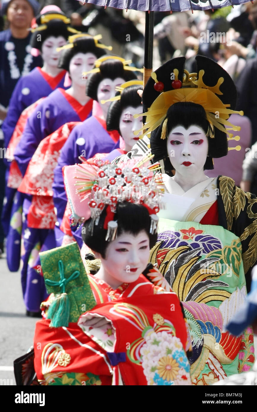 Tokyo (Japan) : "Edo Yoshiwara Oiran Dochu" parade (2010/04/10 Stock ...
