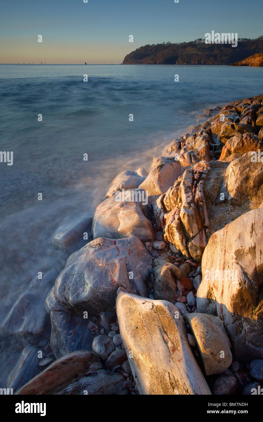 Dawn at Firestone bay Plymouth Devon UK Stock Photo - Alamy