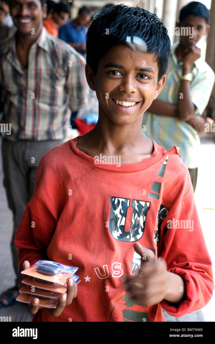 young boy vendor chowinghee road calcutta india Stock Photo - Alamy