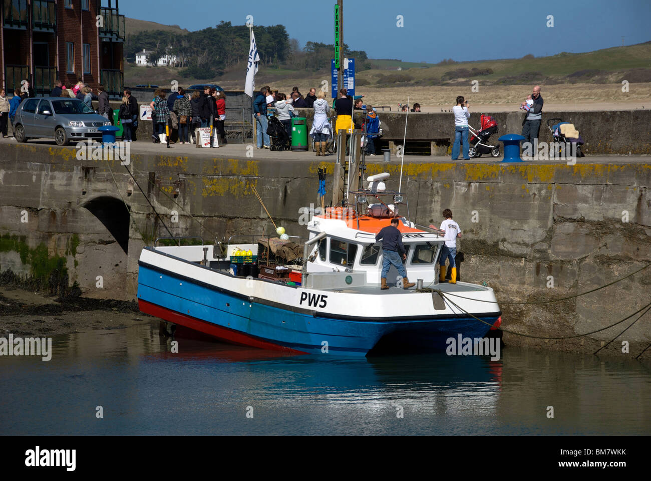 Padstow Cornwall UK Harbour Harbor Quay Fishing Boat Stock Photo - Alamy