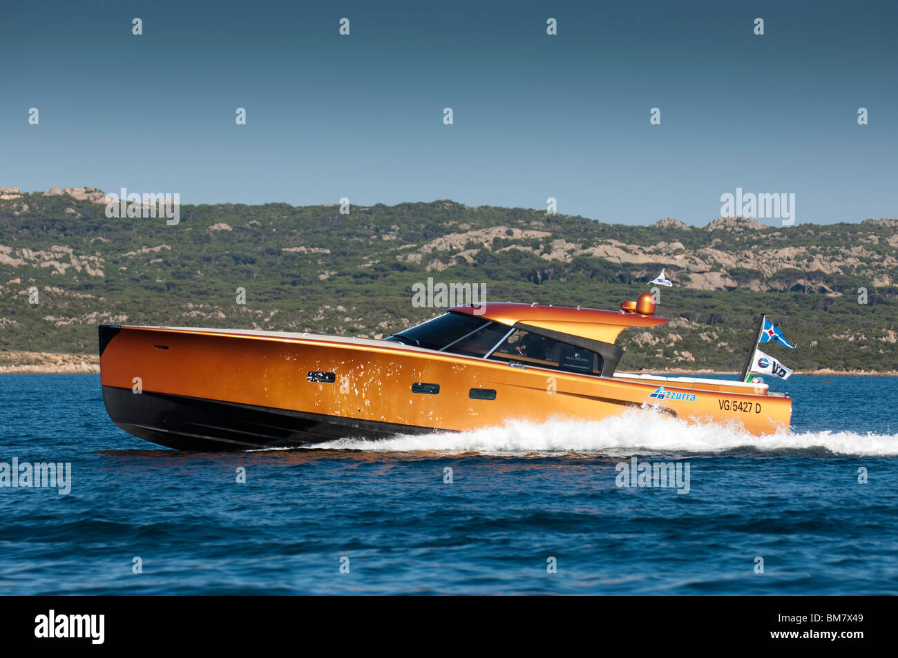Power boat Maxi Dolphin, La Maddalena, Sardinia. Italy Stock Photo - Alamy