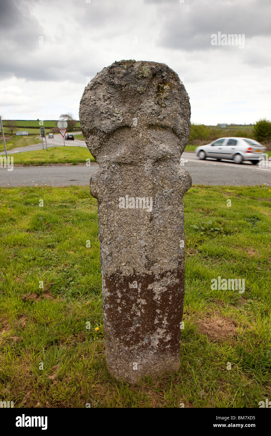 UK, England, Cornwall, Launceston, Polyphant, ancient stone Christan ...