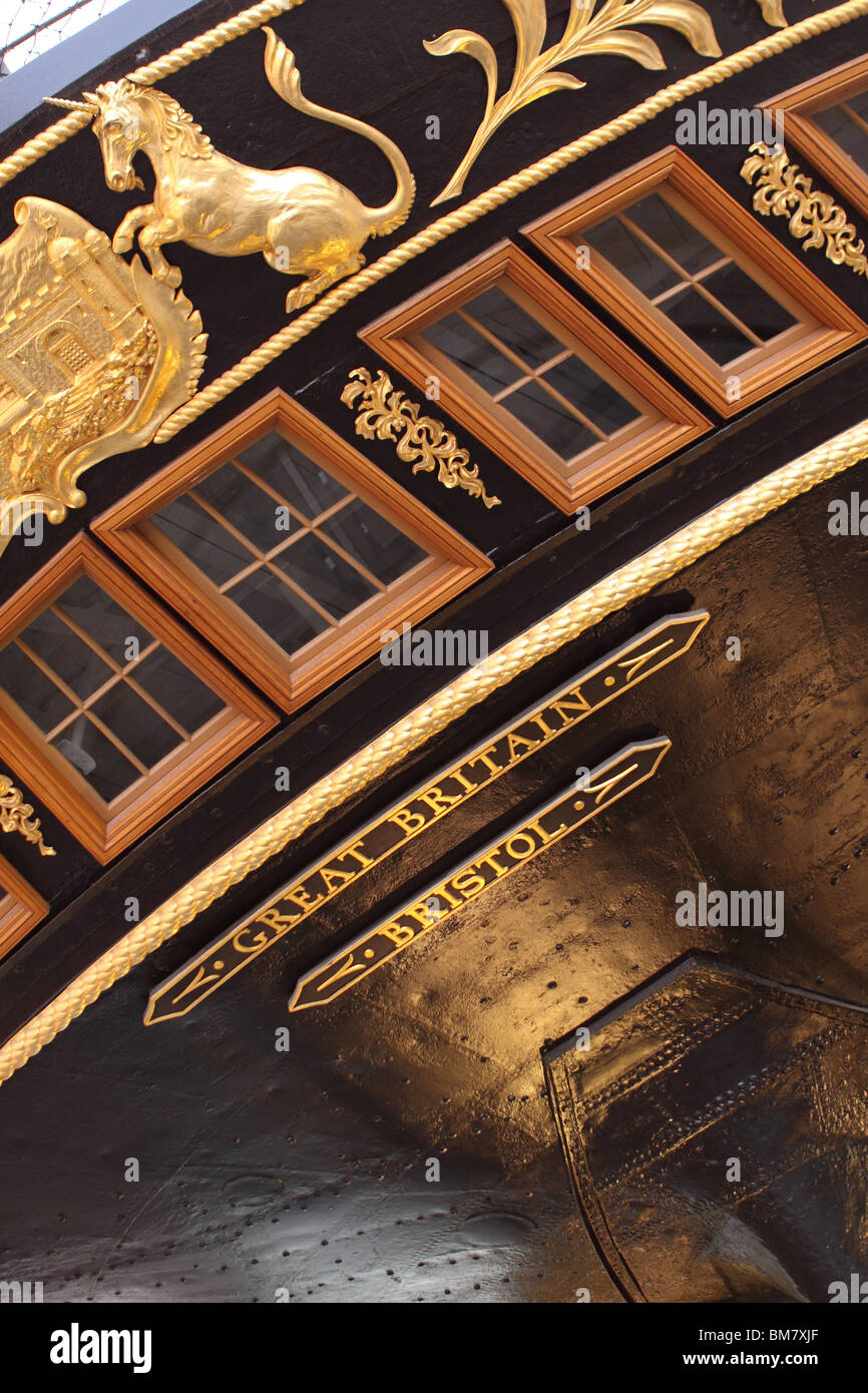 Bristol the rear stern of the SS Great Britain steamship Stock Photo ...