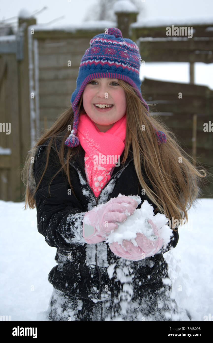 young girl in snow Stock Photo - Alamy