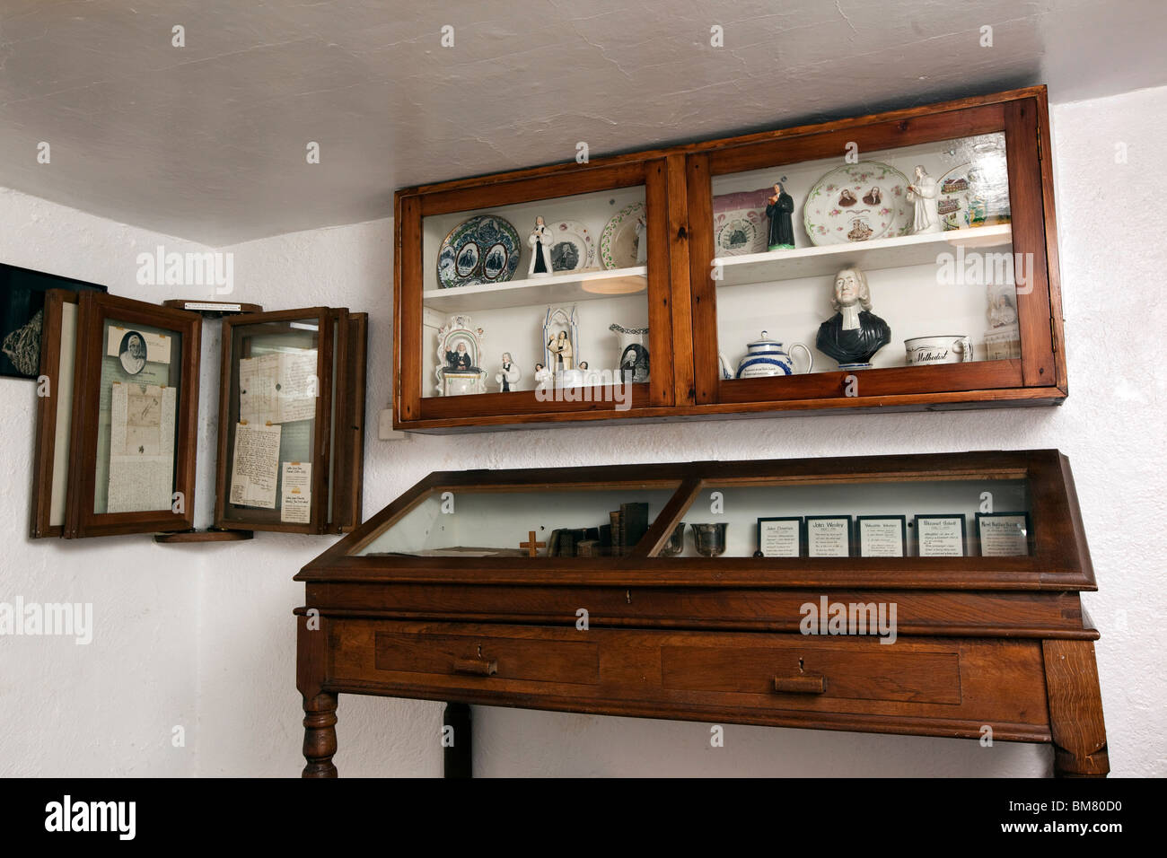 UK, Cornwall, Altarnun, Trewint, Charles Wesley’s cottage, upper floor ...