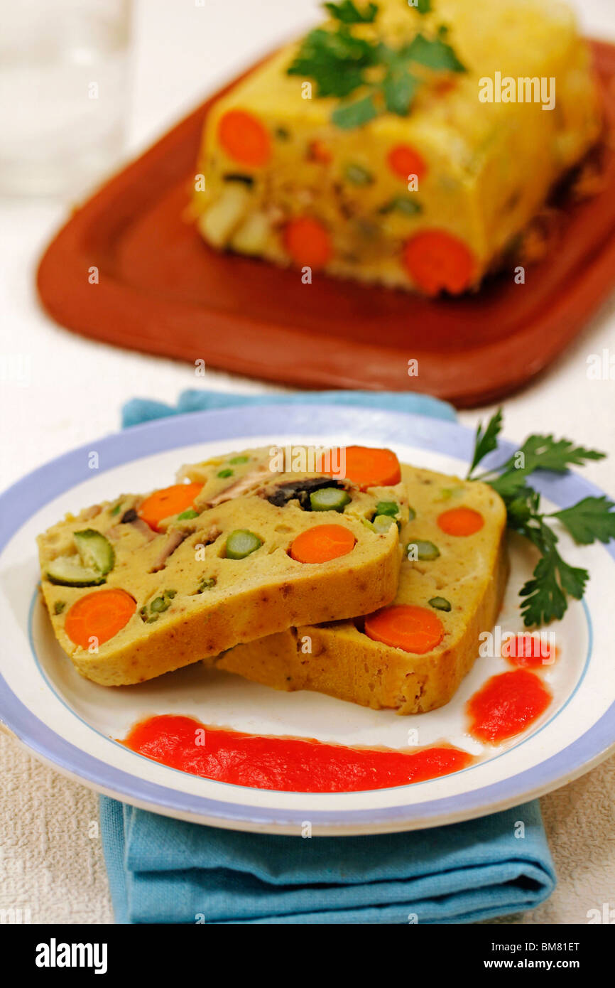 Vegetables terrine with curry. Recipe available Stock Photo - Alamy