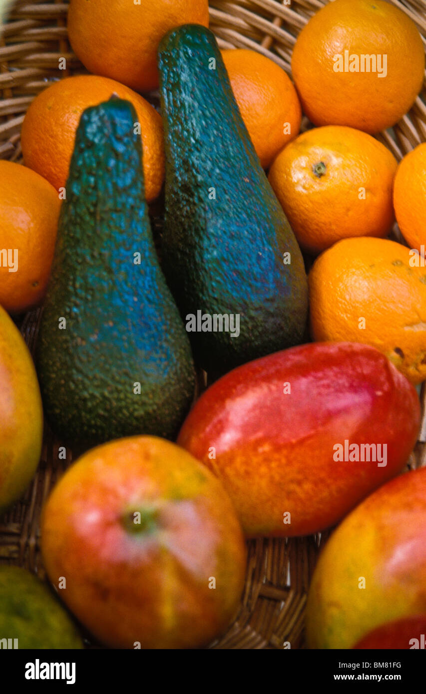 Basek of fresh fruit Stock Photo - Alamy