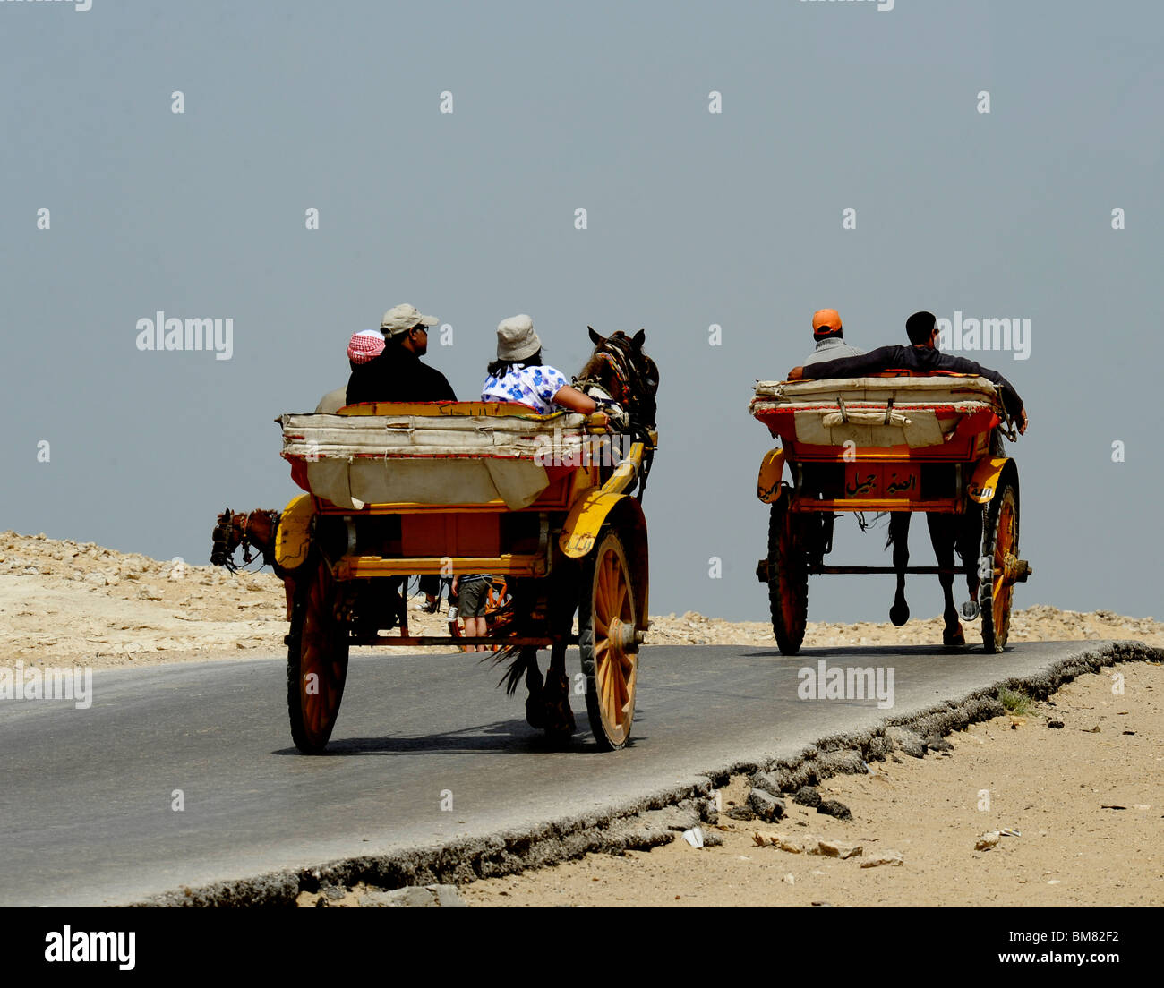 horse drawn carriages for tourists, Pyramids of giza, Giza Necropolis ...