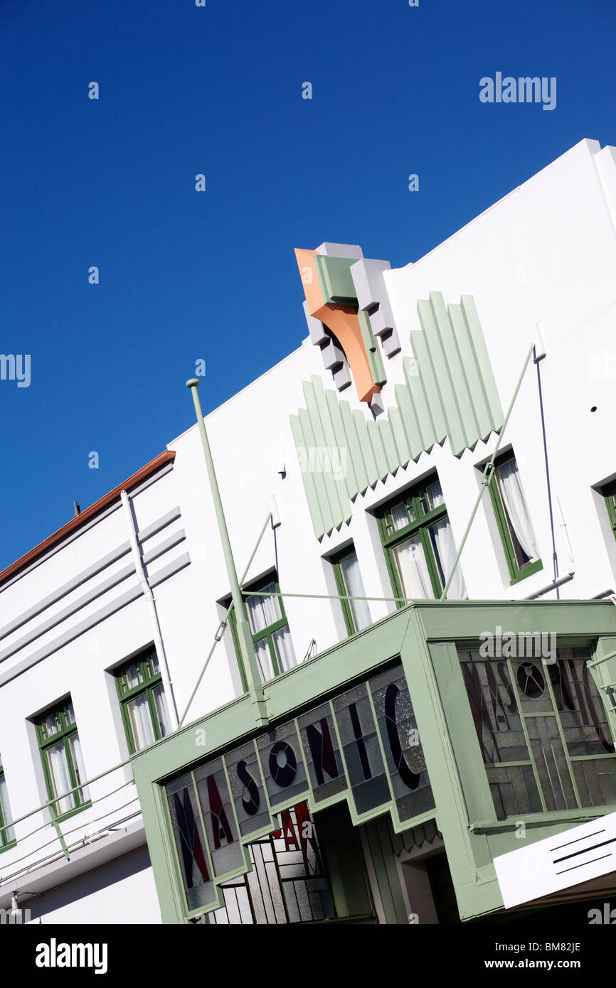 The Art Deco style Masonic building in Napier on the east coast of New ...