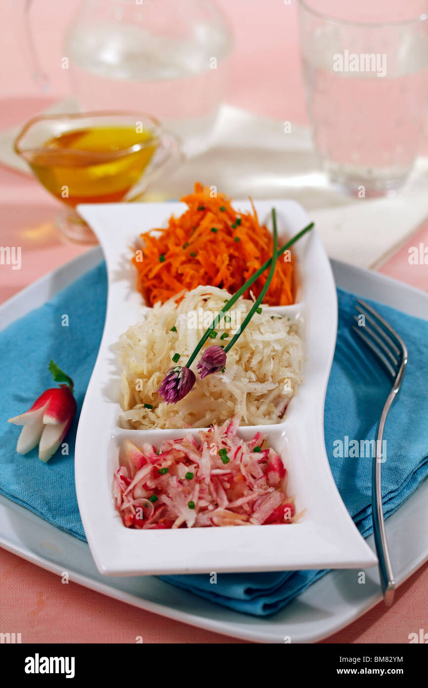 Three roots salad. Recipe available Stock Photo - Alamy