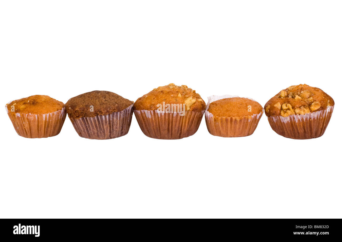 Assorted muffins in a row Stock Photo - Alamy