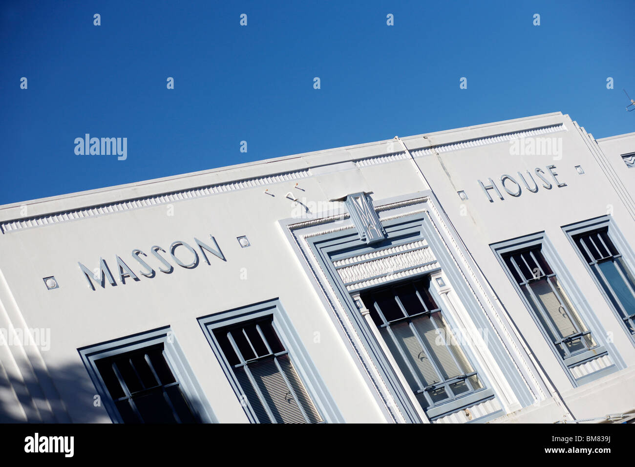 The Art Deco style Masson House building in Napier on the east coast of ...