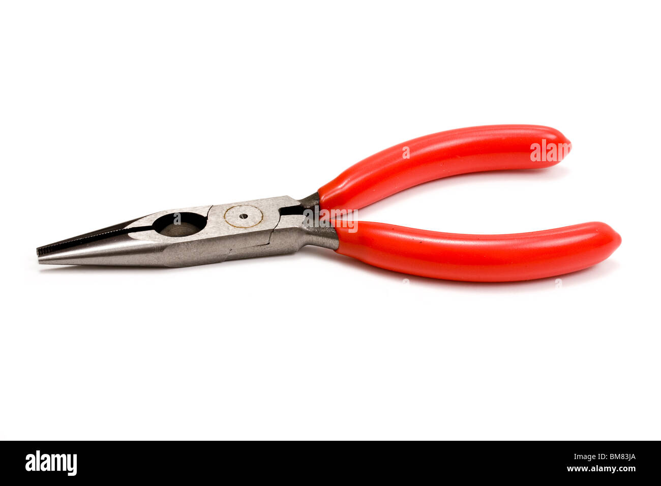Red flat pliers isolated on white background Stock Photo - Alamy