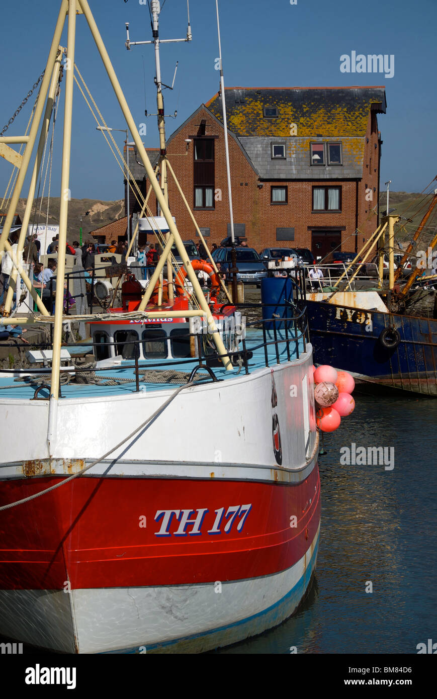 Padstow Cornwall UK Harbour Harbor Quay Fishing Boats Stock Photo - Alamy