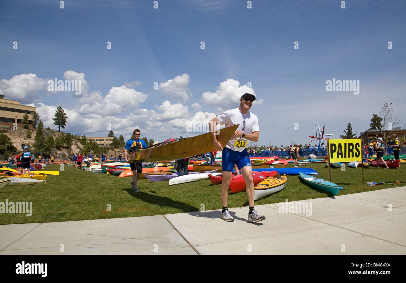 The Pole-Pedal-Paddle sporting event held each year in Bend, Oregon ...