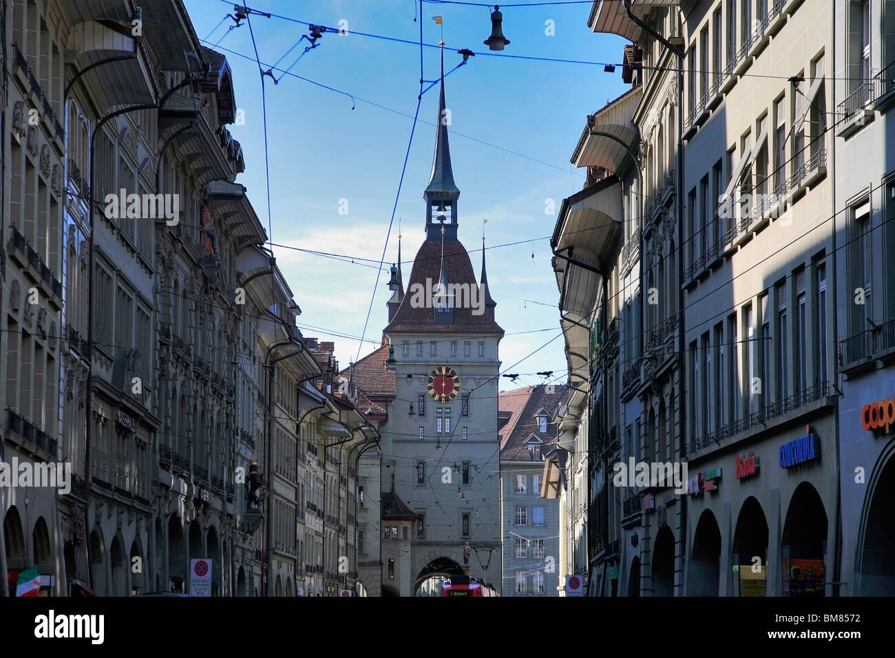 Street scene UNESCO world heritage site of Bern capital city of ...