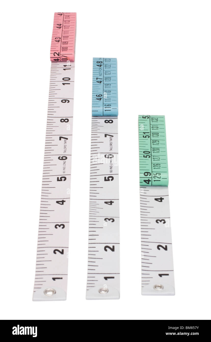 Close-up of tape measures Stock Photo - Alamy