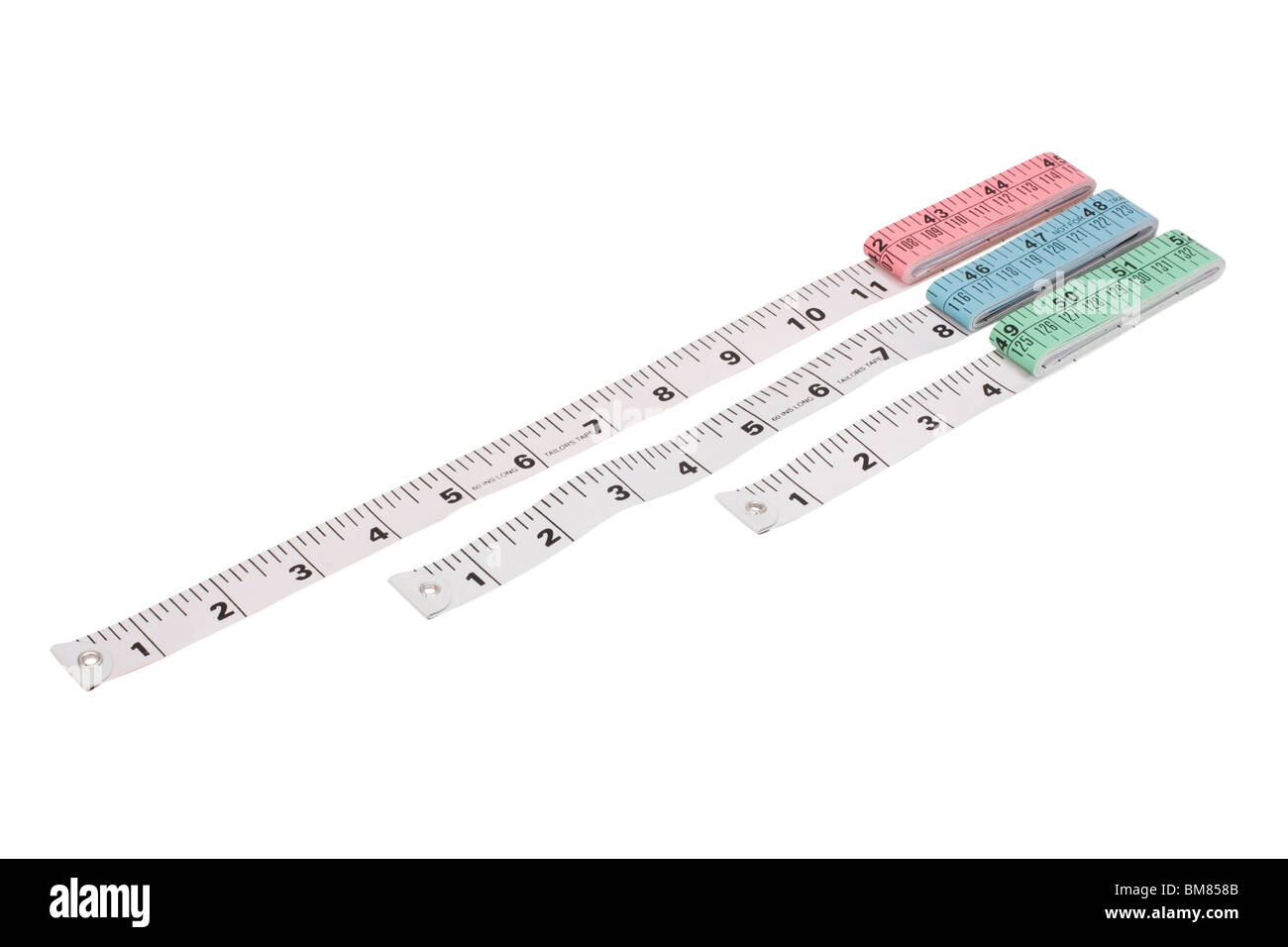 Close-up of tape measures Stock Photo - Alamy