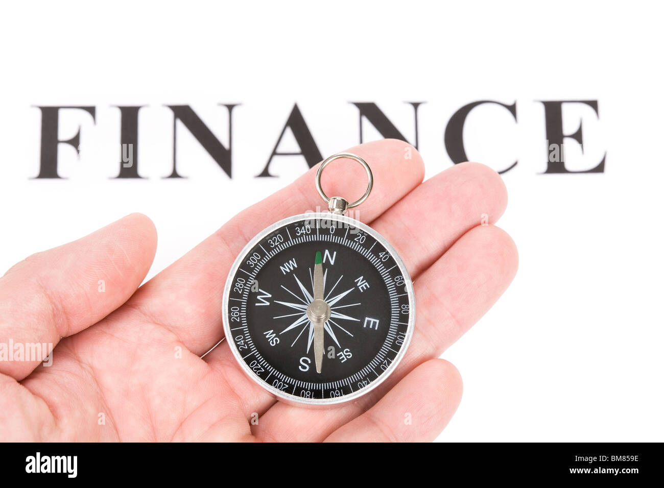 headline finance and Compass, concept of financial choice Stock Photo ...