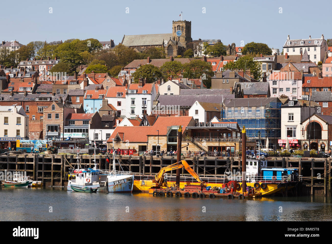 Scarborough seafront with St Marys church Stock Photo - Alamy