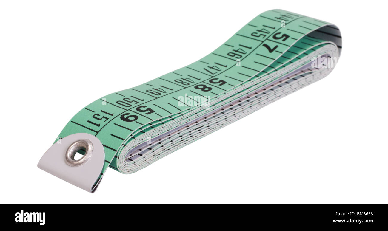 Green tape measure measuring Cut Out Stock Images & Pictures - Alamy