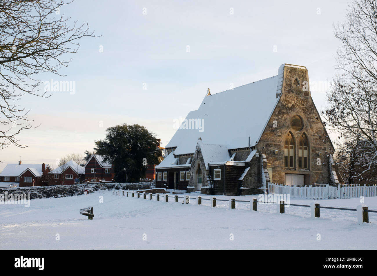 A church covered in snow in a rural setting Stock Photo - Alamy