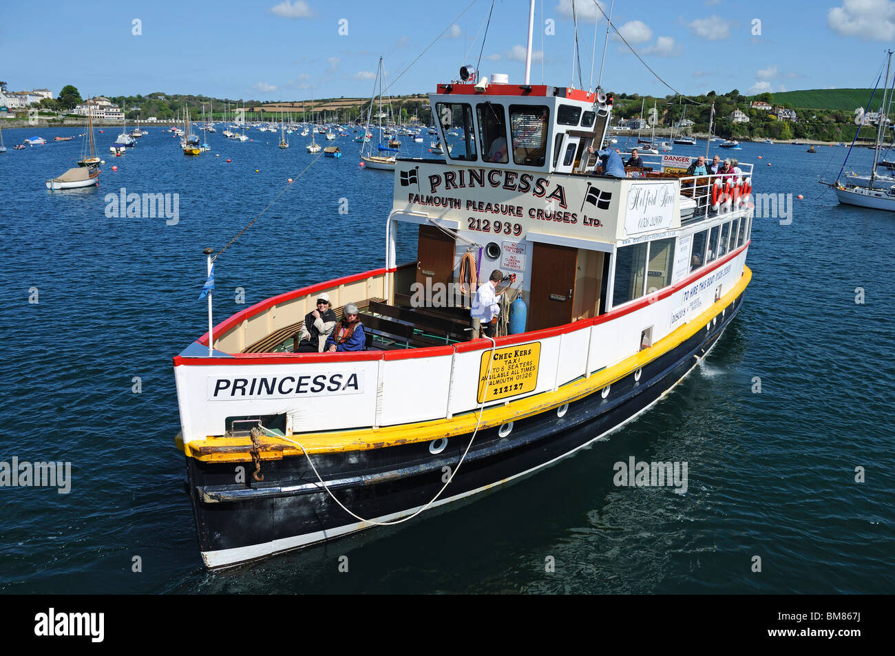the St.Mawes to Falmouth ferry coming in to dock at Falmouth,Cornwall ...