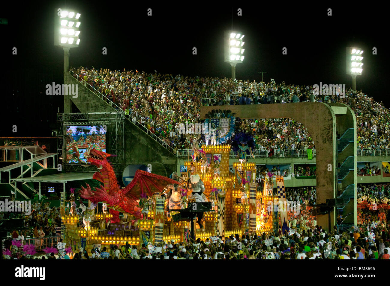 Carnival in Rio, Sambodromo, Sambadrome in Rio de Janeiro, Brazil Stock ...
