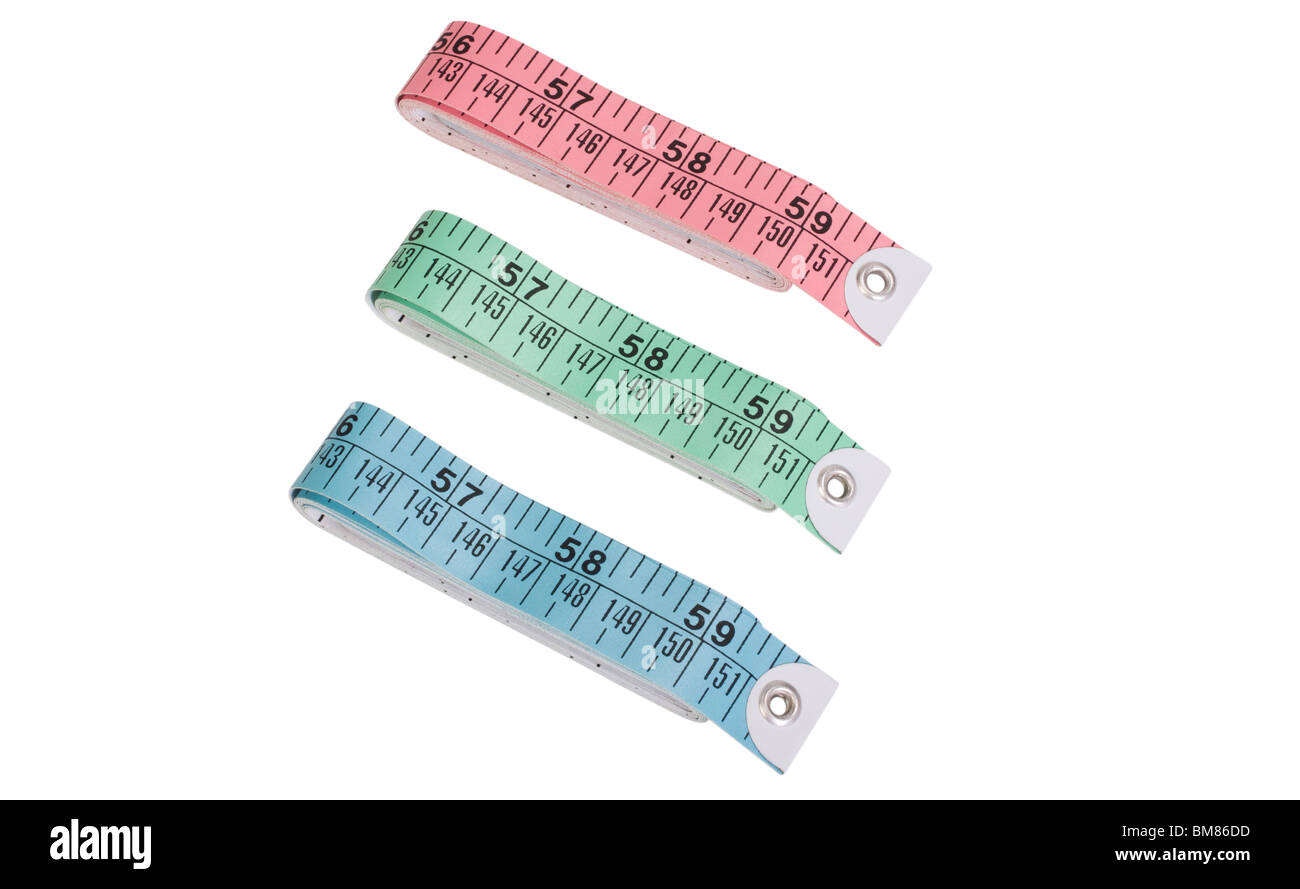 Close-up of tape measures Stock Photo - Alamy