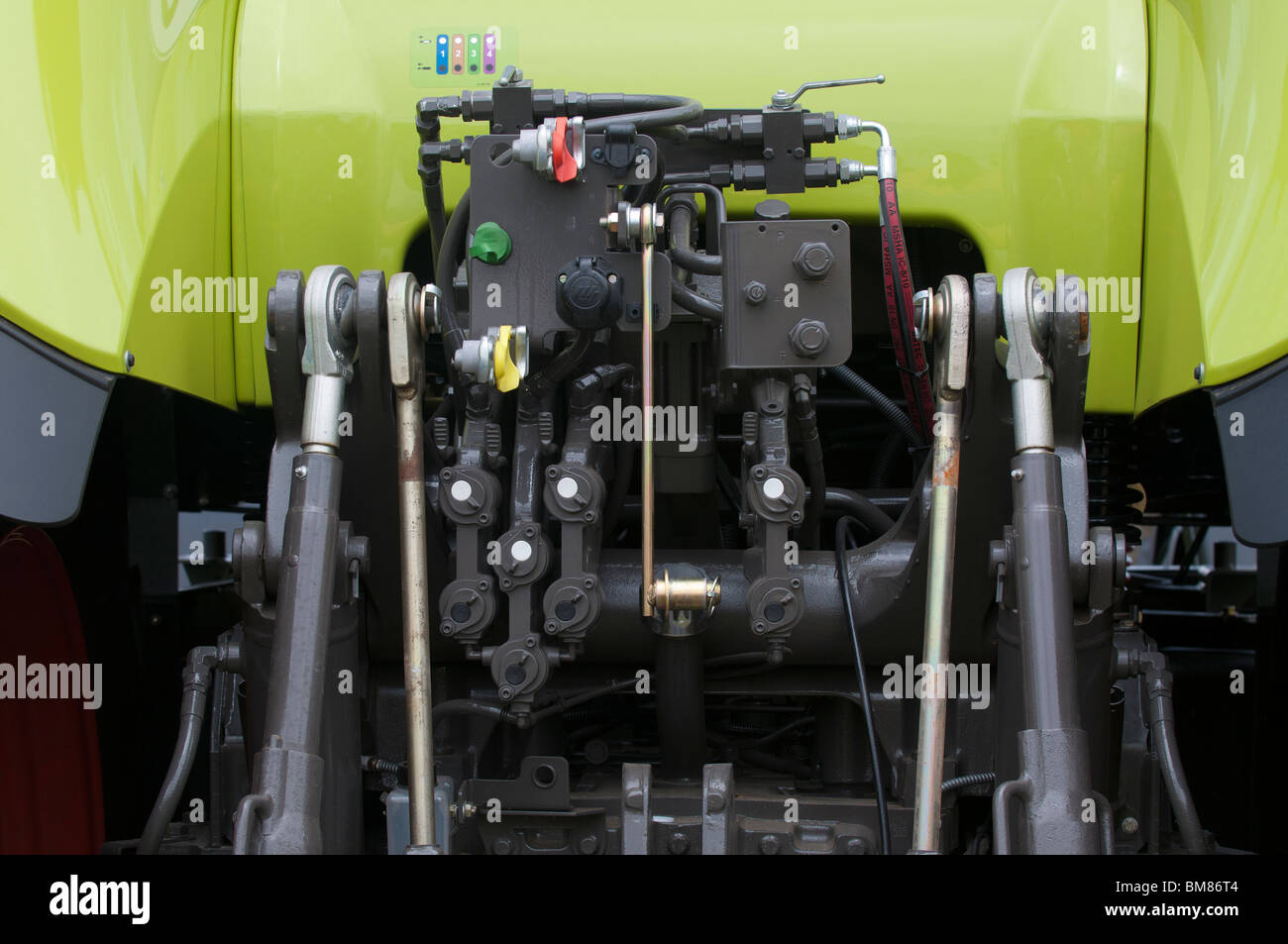 Machinery on the back of a modern tractor Stock Photo - Alamy